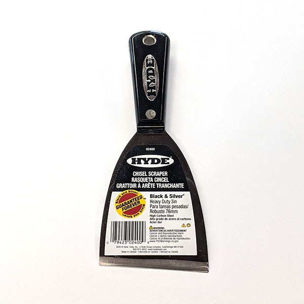 Hyde 3″ Stiff Chisel Scraper – Colorado Steel Sash